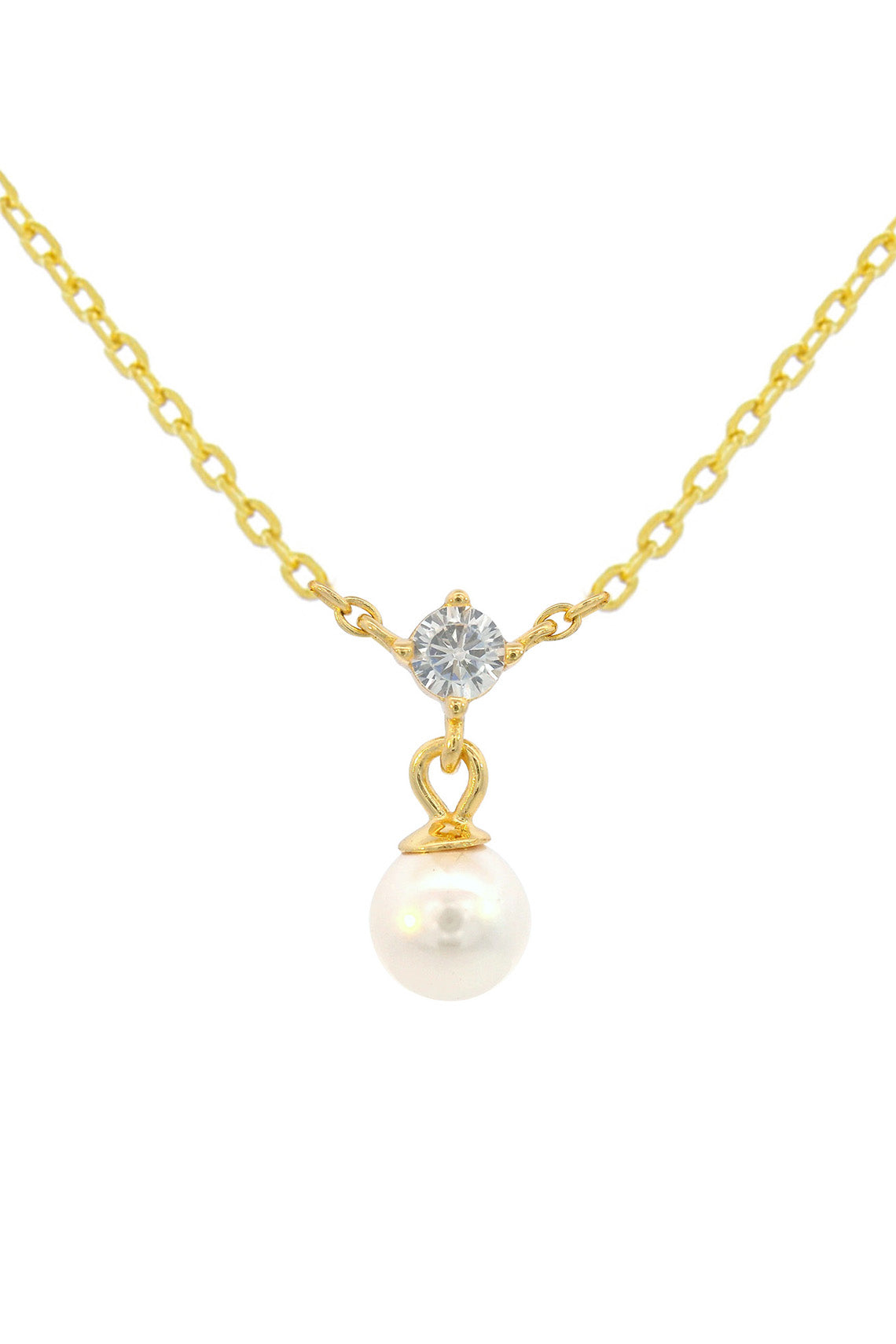 ADAGIO TOUCH OF SPARKLE PEARL NECKLACE GOLD | PEROZ Australia