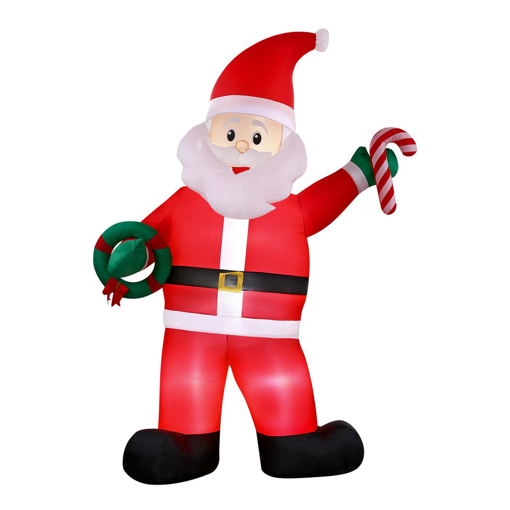 Jingle Jollys Christmas Inflatable Giant Santa 3.8M Height LED Illumin ...