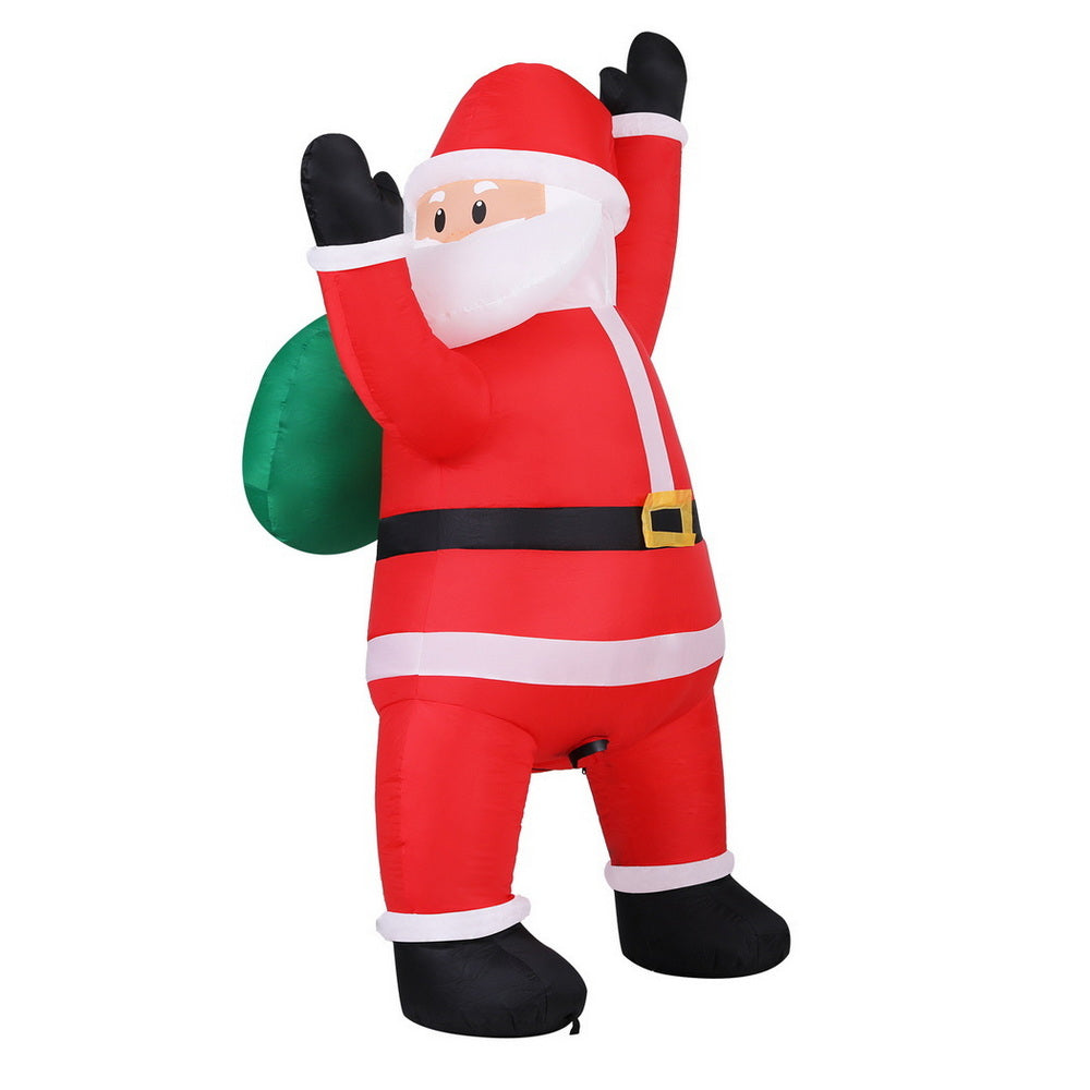 Jingle Jollys Christmas Inflatable Santa Climbing LED Illuminated Deco ...