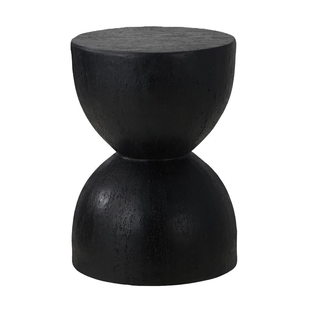 Oikiture Side Table Concrete Outdoor Indoor Black – PEROZ