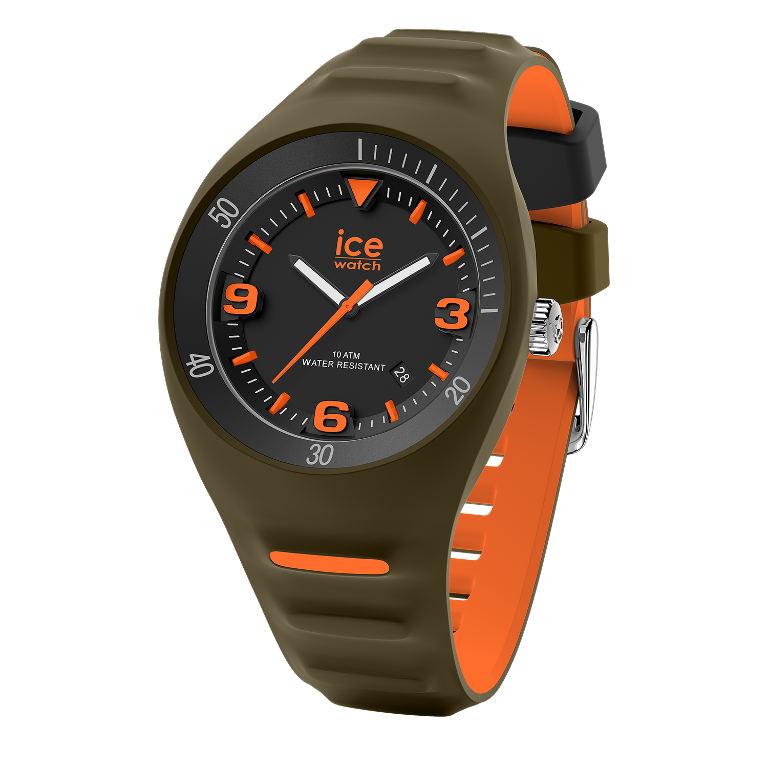 Pierre Leclercq Khaki orange watch | PEROZ Australia