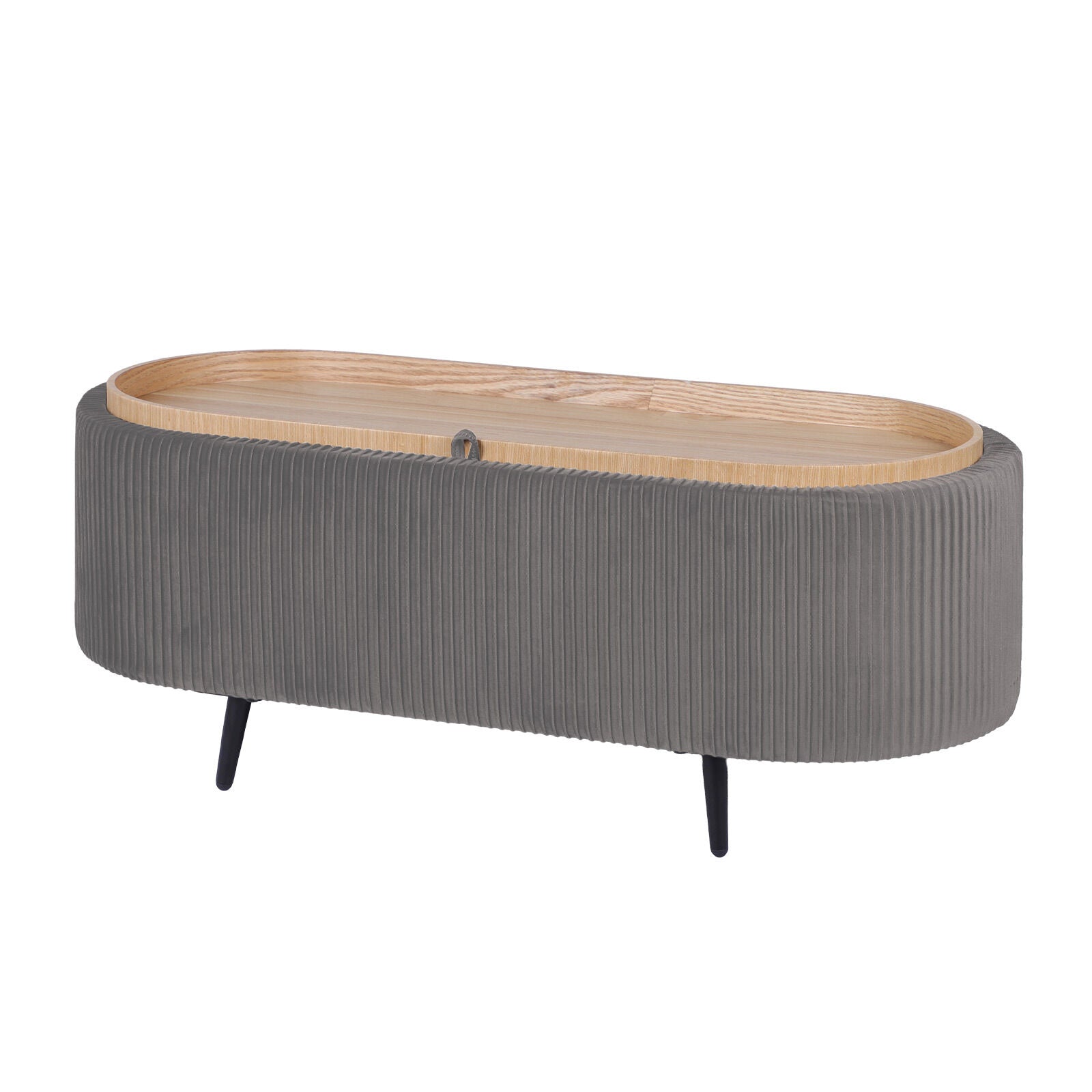 Coffee Table Storage Ottoman - Velvet Padded Blanket Box Bench IRENE G ...
