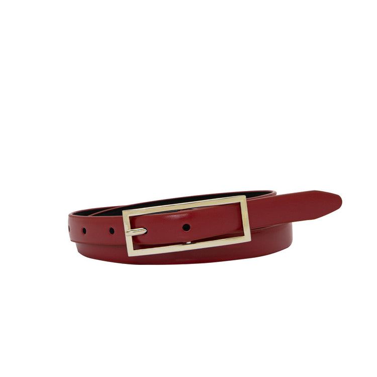 Shop Women's Ruby Leather Belt with Gold Buckle | PEROZ Australia